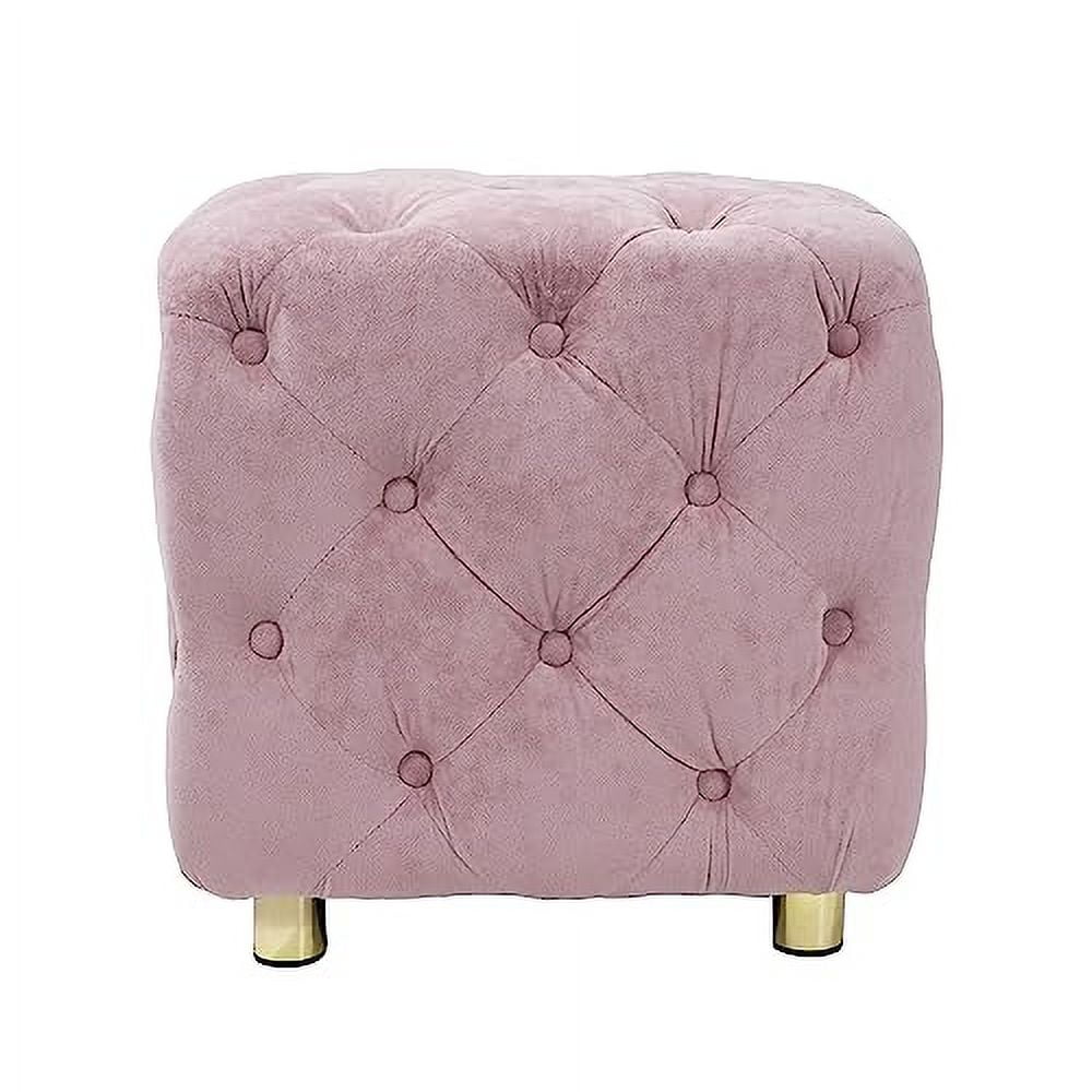 INMOZATA Foot Stools Ottoman, Button Tufted Square Ottoman, Armless ...