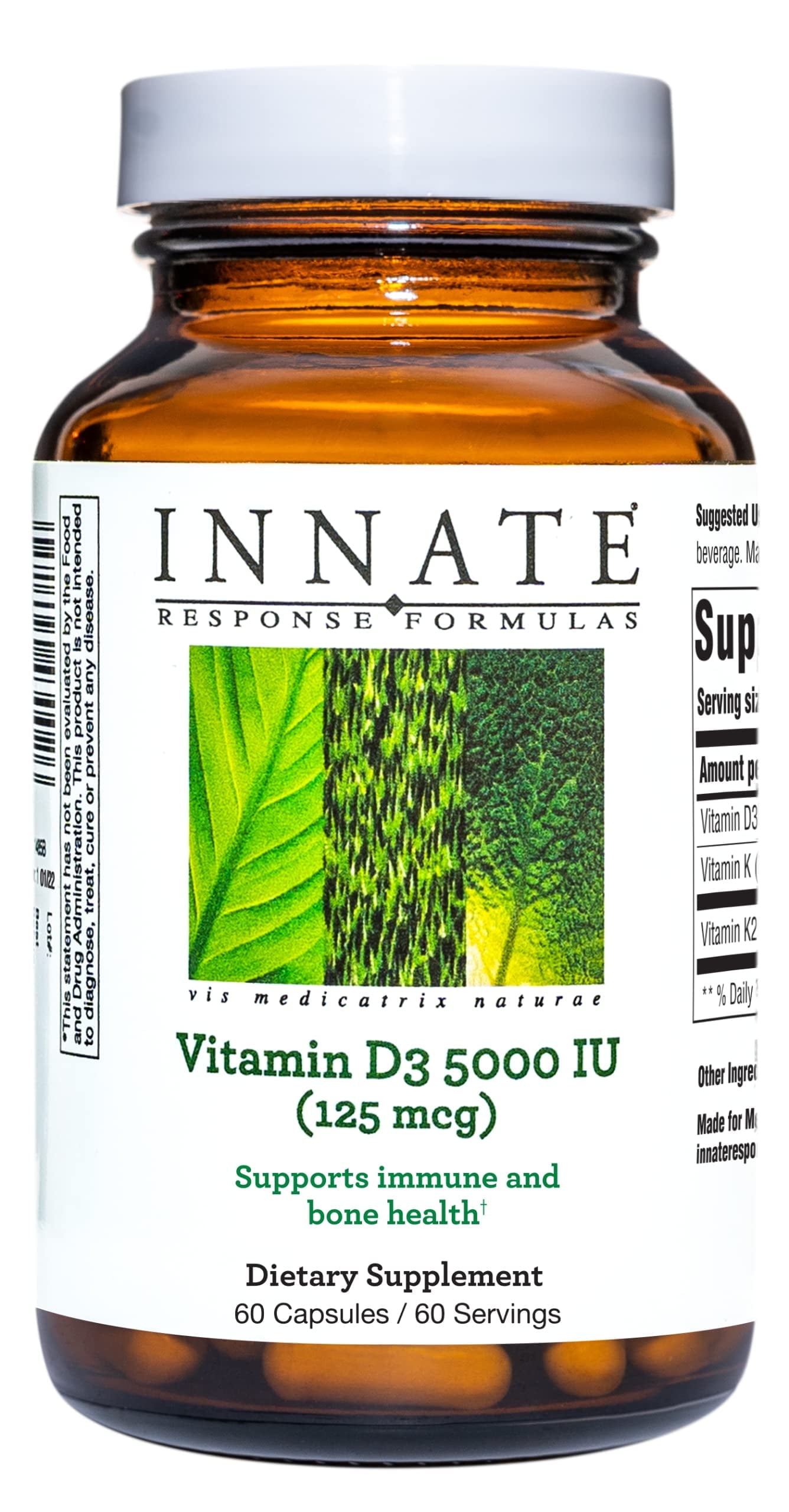 INNATE Response Formulas Vitamin D3 5000 IU (125 mcg) - Vitamins D3, K1 ...