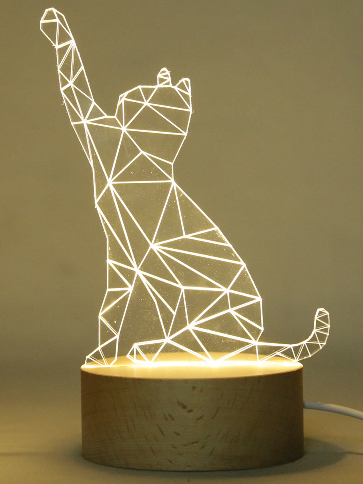 INNEREST 3D Night Lamp Illusion Kids Night Light Bedside Nursery Room ...