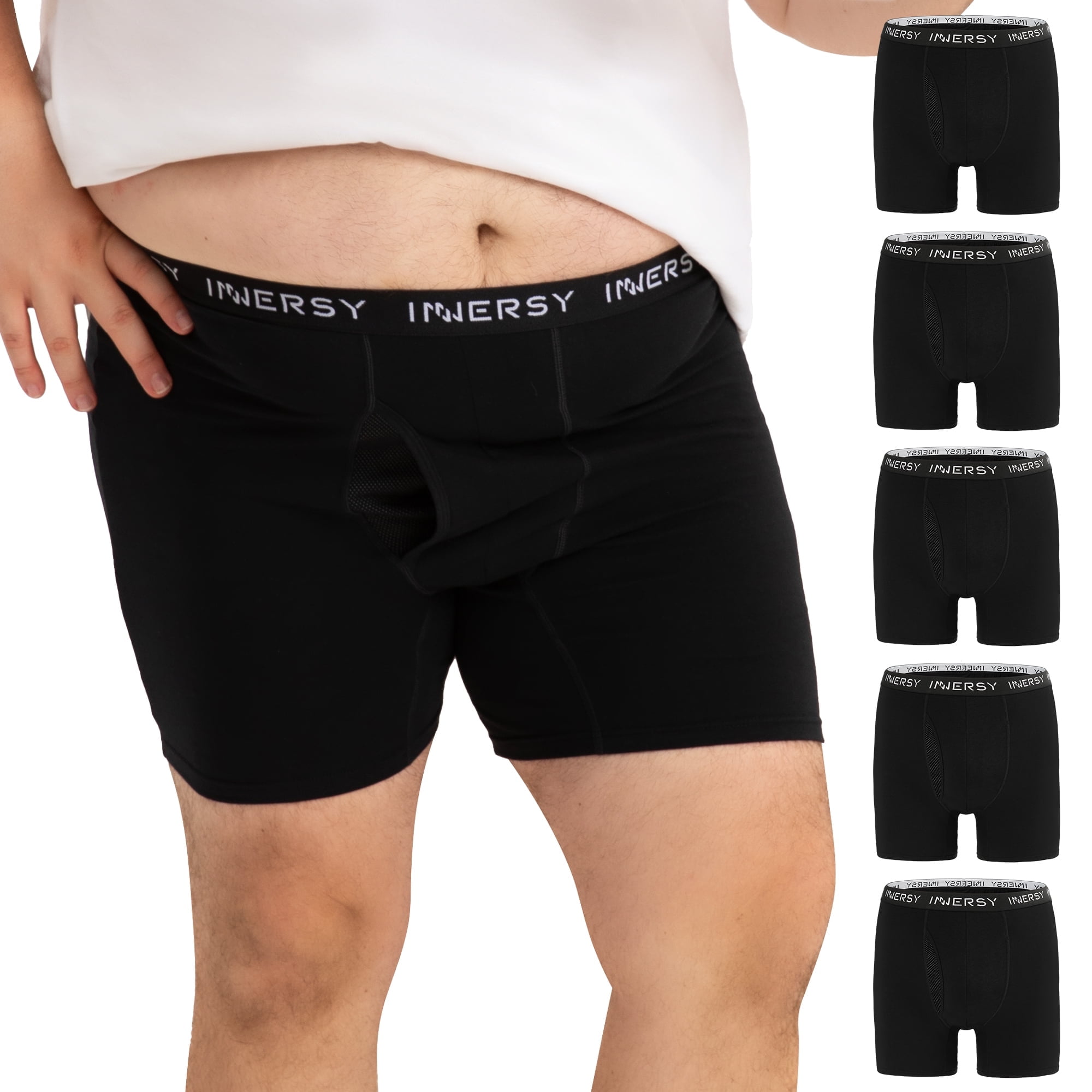 INNERSY Big and Tall Men's Cotton Underwear Plus Size Boxer Briefs Anti ...