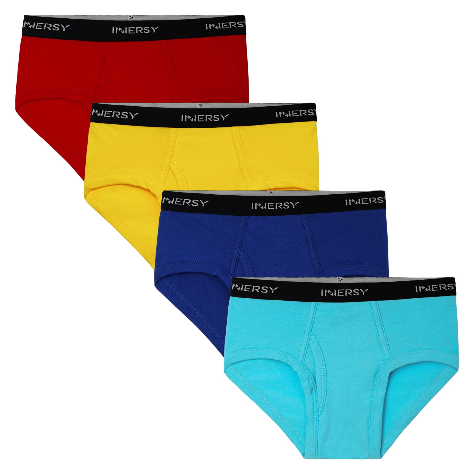 INNERSY Boys Cotton Underwear Soft Briefs Teen Panties for Age 6-18 4 ...