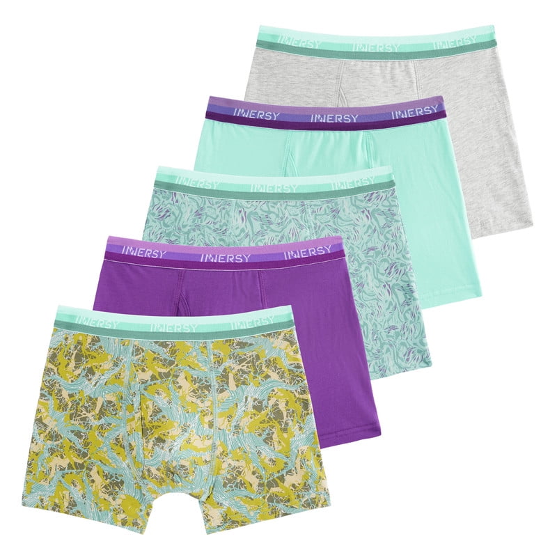 INNERSY Boys Underwear Stretchy Cotton Soft Boxer Briefs for 6-18 Teen ...