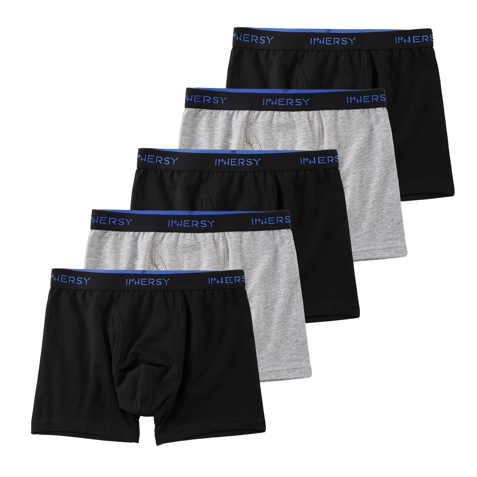 INNERSY Boys Underwear Stretchy Cotton Soft Boxer Briefs for 6-18 Teen ...