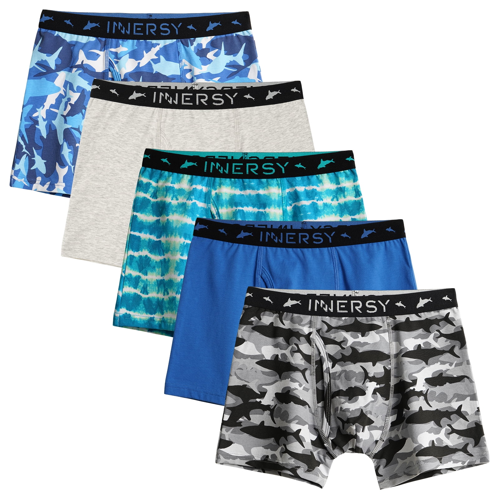 INNERSY Boys Underwear Stretchy Cotton Soft Boxer Briefs for 6-18 Teen ...