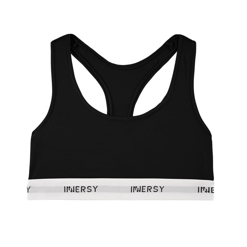 INNERSY Soft Modal Bra for Women Wireless Seamless Women Bra(S,Black ...