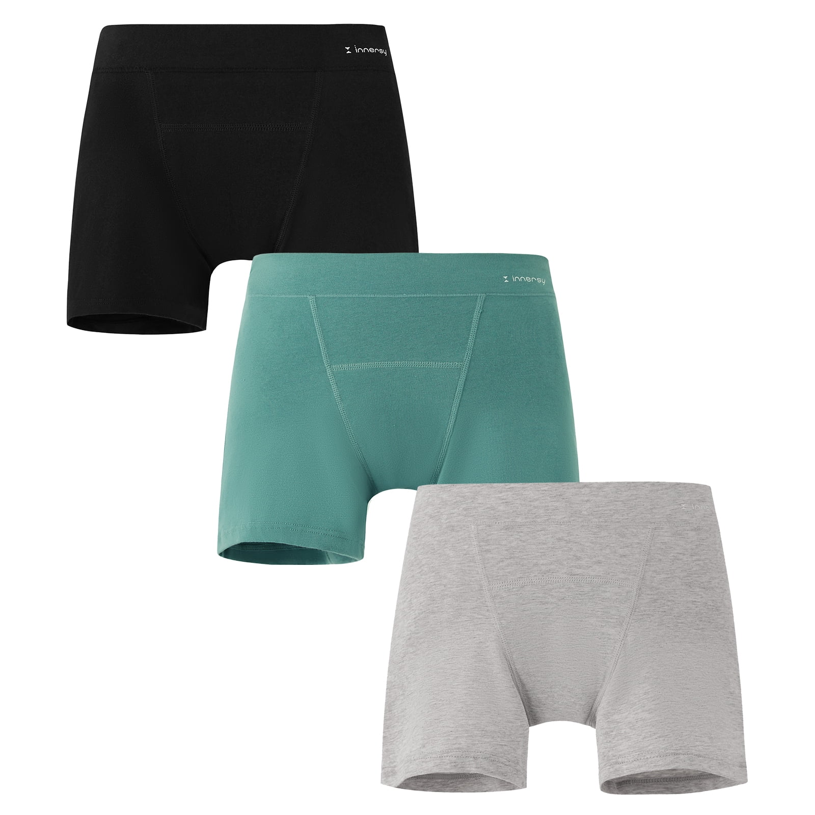 INNERSY Kids' Cotton Boxers, Leakproof Menstrual Underwear, Age 8-16, 3 ...