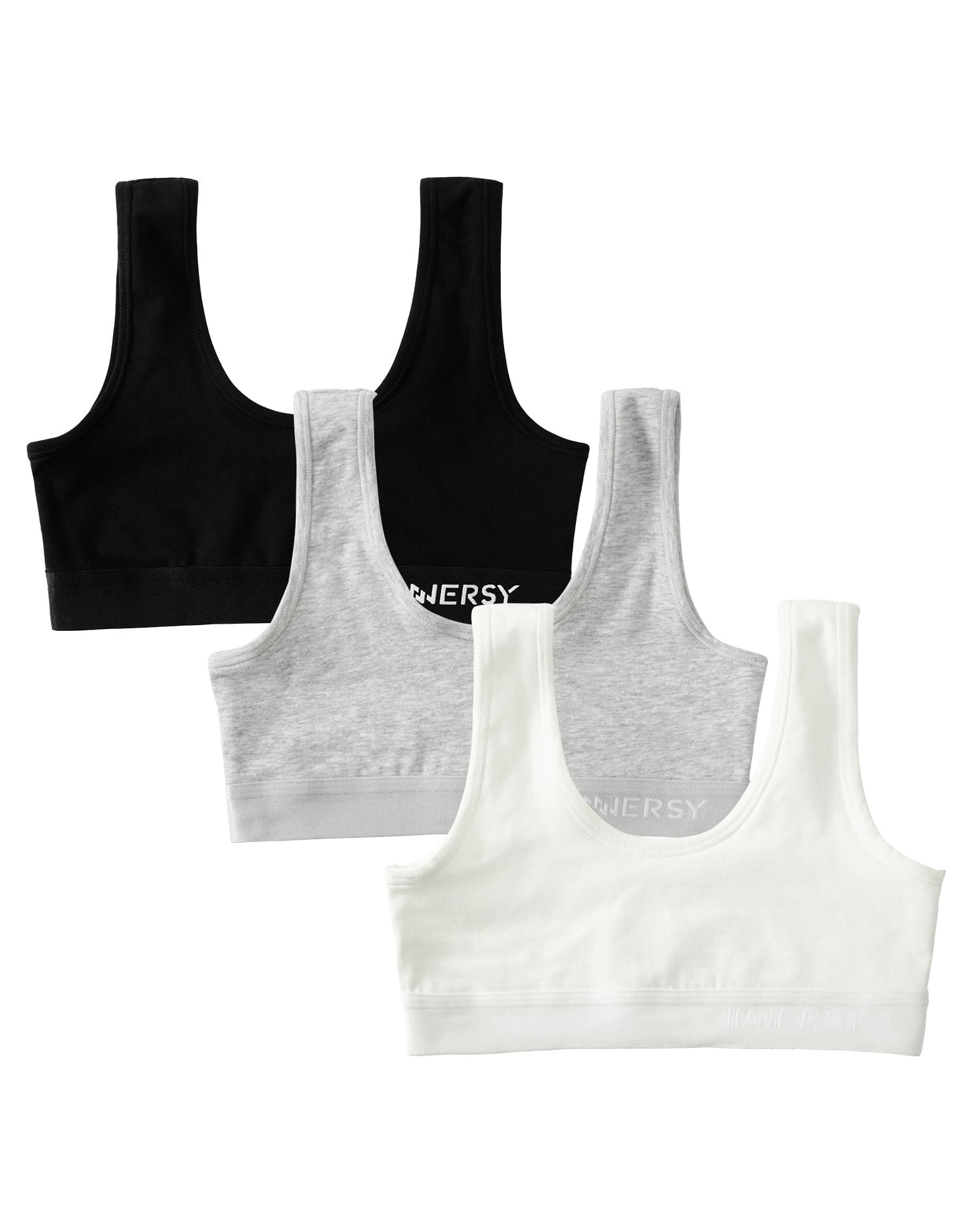 INNERSY Kids Sports Bras - Comfortable Cotton Training Bras, Wireless ...