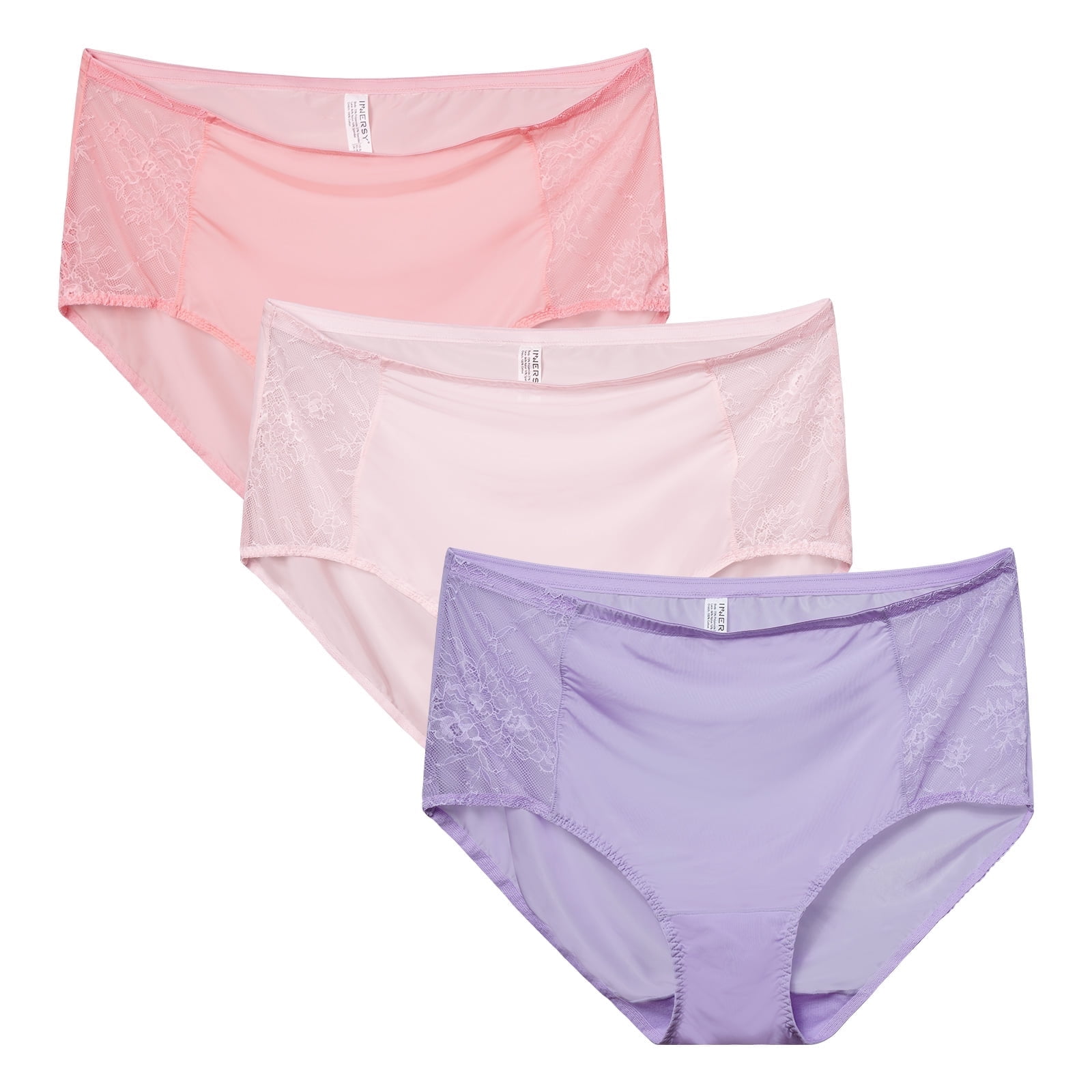 INNERSY Lace Underwear for Women Plus Size XL-4XL High Waisted Silky ...