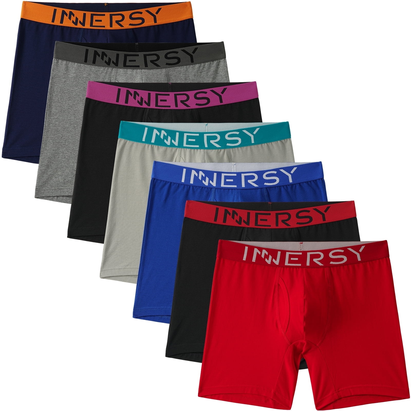 Innersy Men's Quality Stretch Cotton Boxer Briefs, Comfortable ...