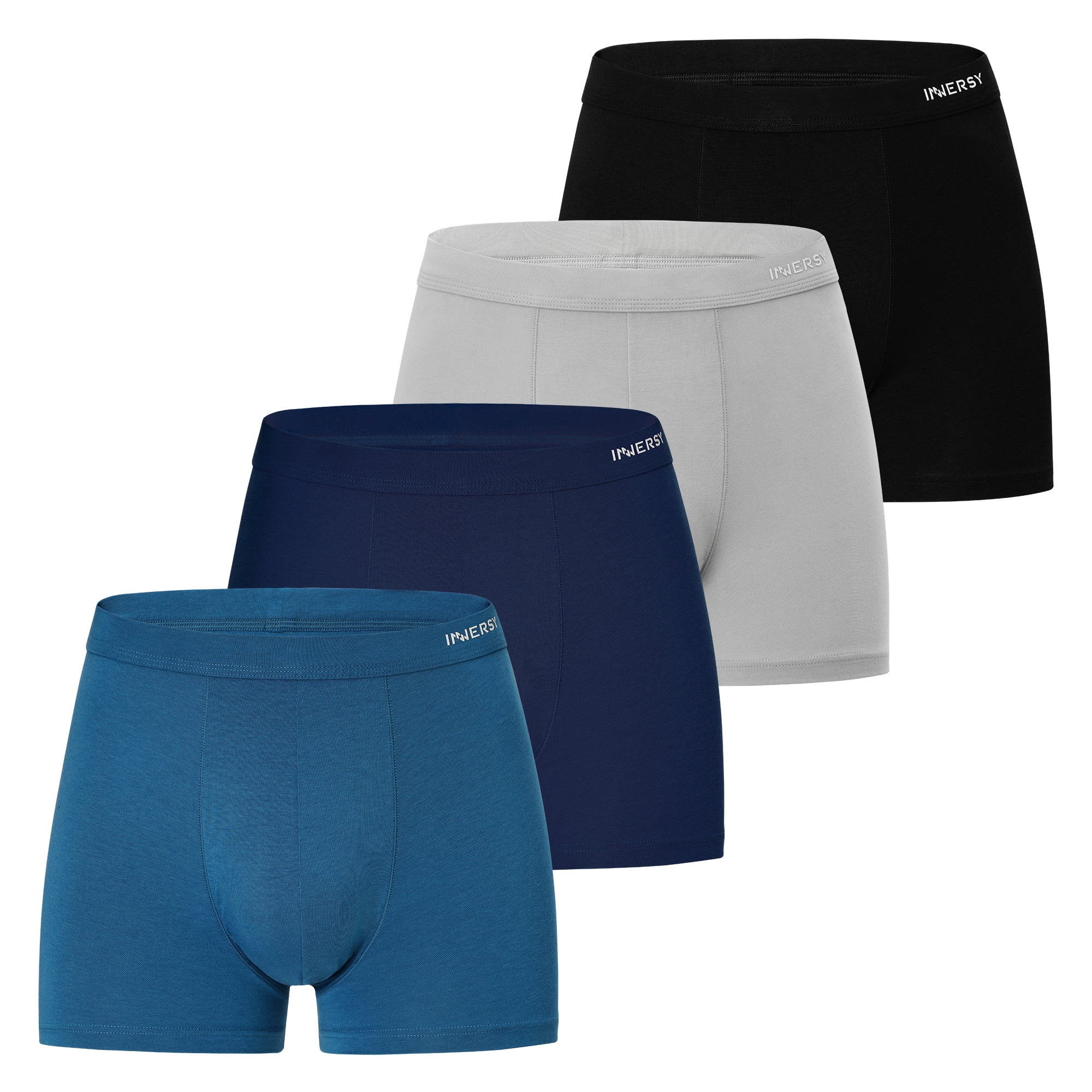 INNERSY Men's Boxer Briefs Soft Comfy Underwear for Men with Pouch (4 ...