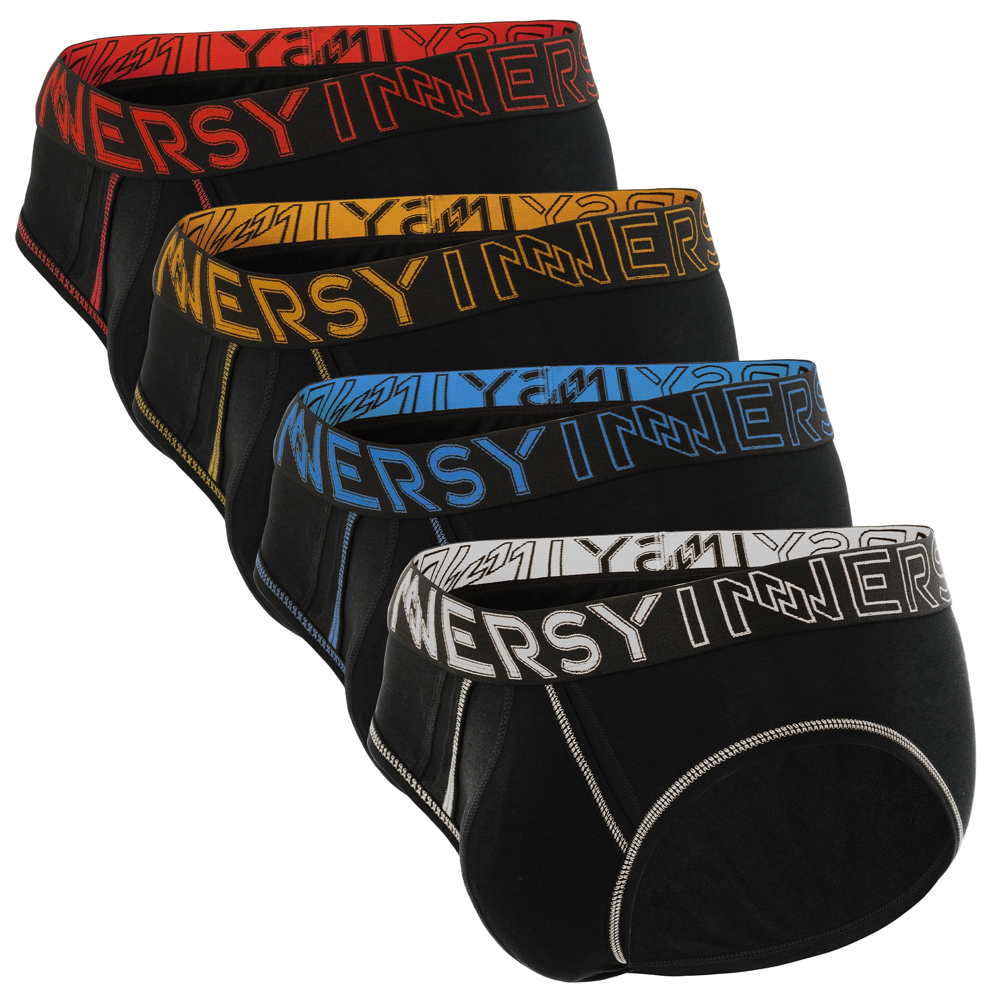 INNERSY Men's Support Seperate Pouch Briefs - No Fly Bikini Underwear 4 ...