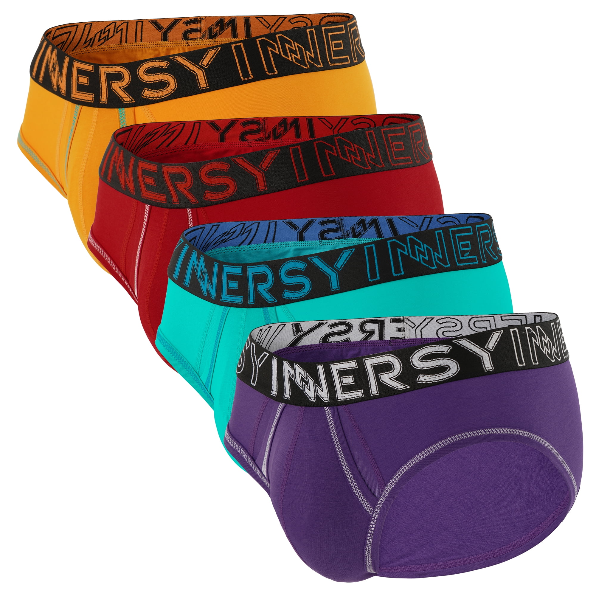 INNERSY Men's Support Seperate Pouch Briefs - No Fly Bikini Underwear 4 ...