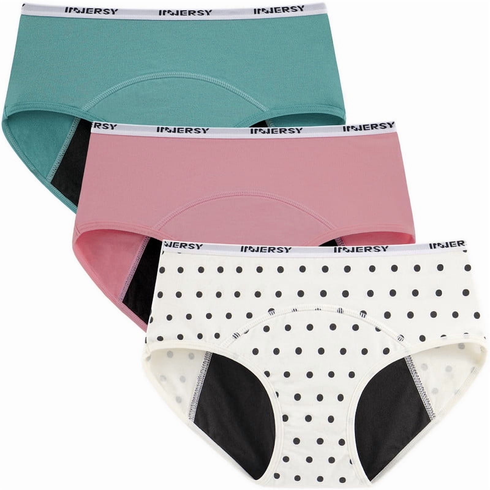 INNERSY Period Underwear for Teens, Cotton Leakproof Menstrual Panties ...
