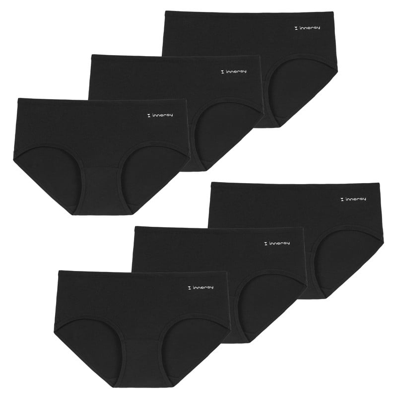 INNERSY Teen Girls Underwear Cotton Briefs Black Girls Panties 6 Pack ...