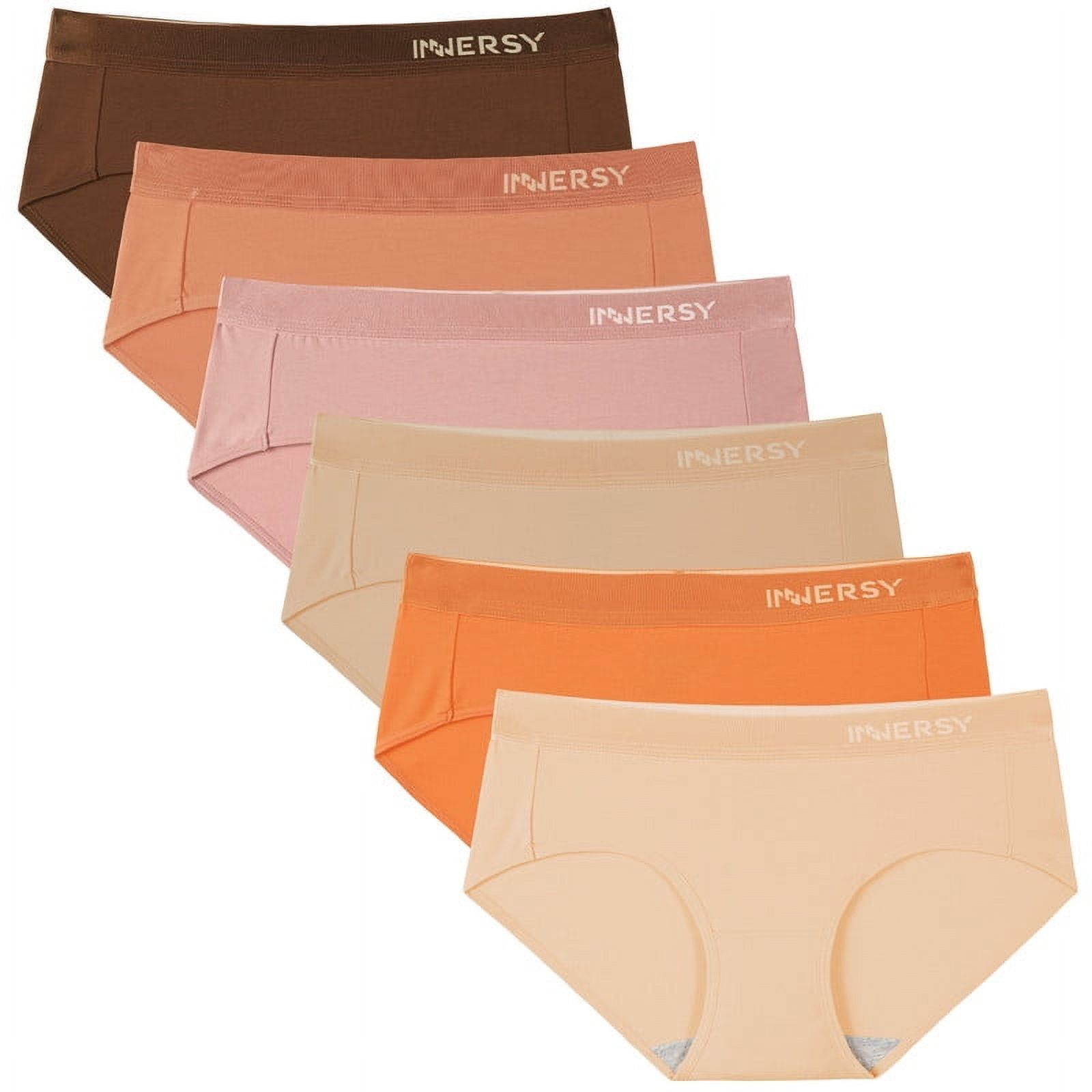 INNERSY Underwear for Women Cotton Hipster Panties Sport Underwear 6 ...