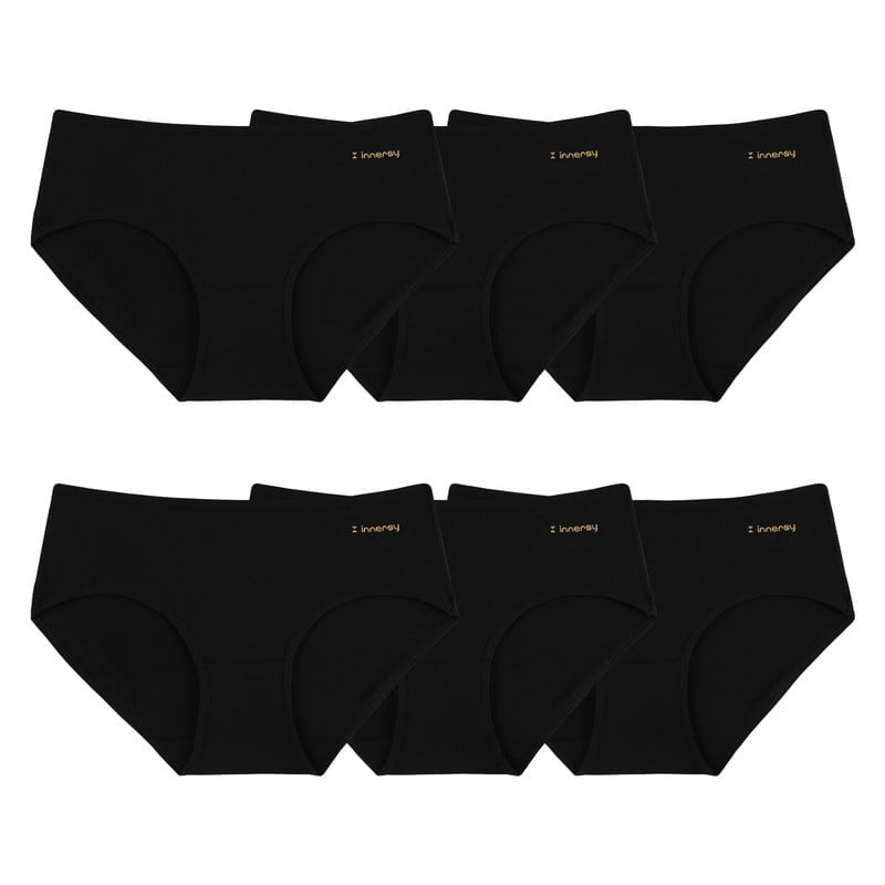 INNERSY Women's Cotton Underwear Hipster Panties 6 Pack Breathable ...