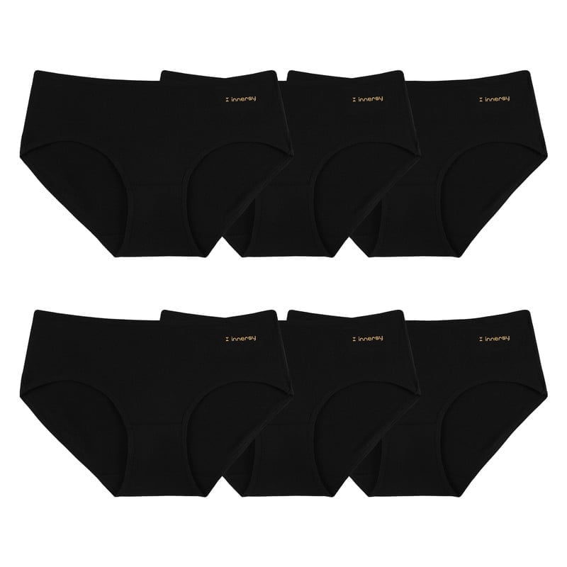 INNERSY Women's Cotton Underwear Hipster Panties 6 Pack Breathable ...