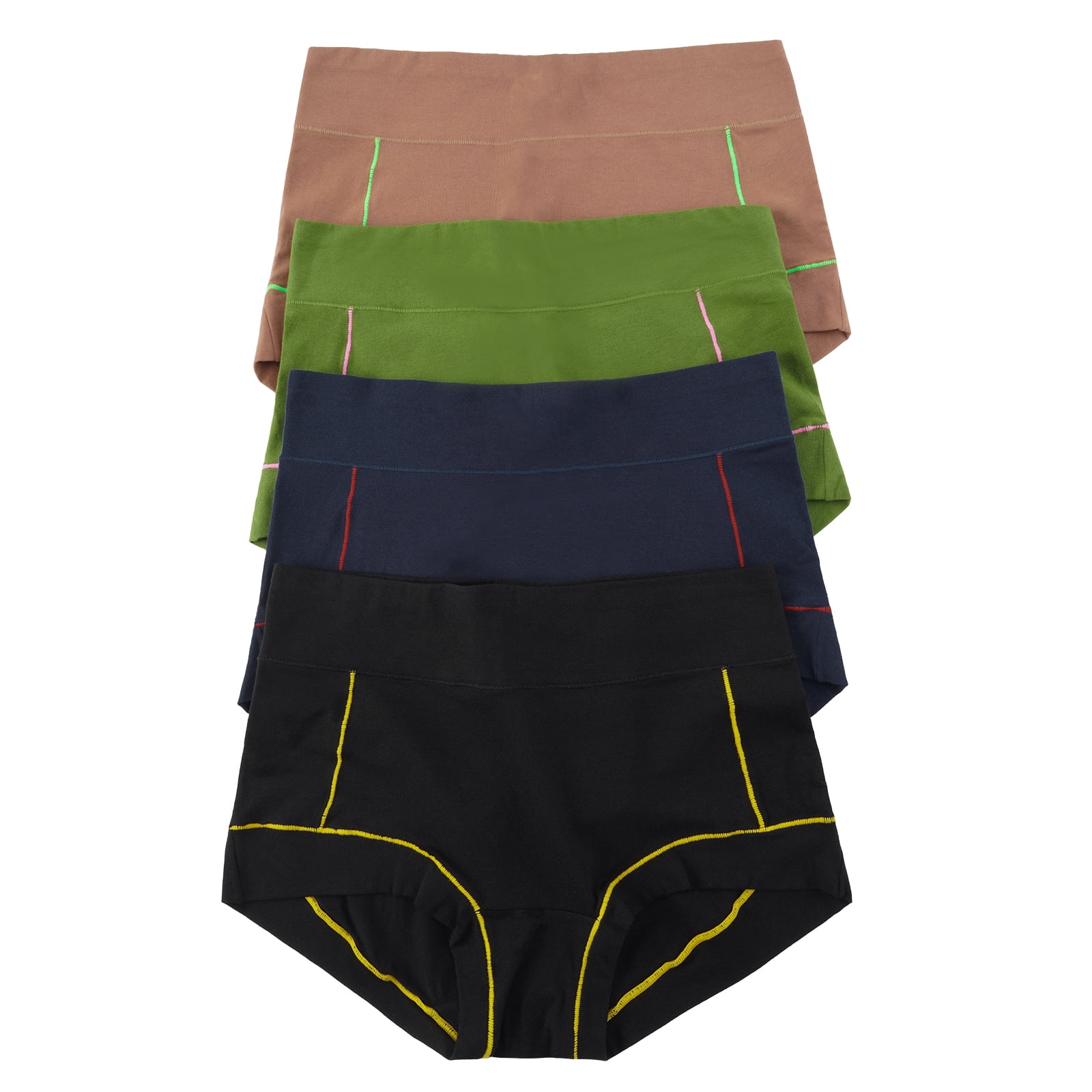 INNERSY Women's High-Waist Cotton Boxer Briefs 4-Pack - Comfortable ...
