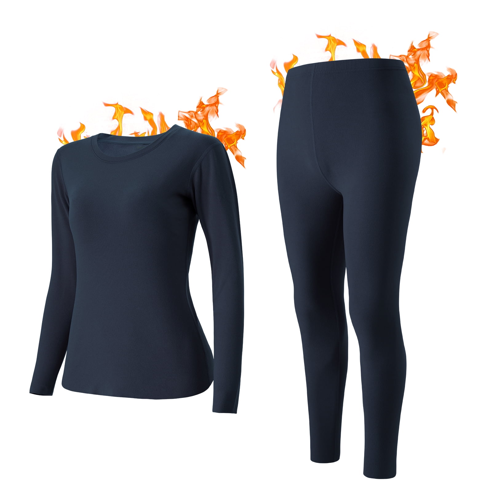 INNERSY Women's Thermal Underwear Set, Stretch Fleece Warm Base Layer ...