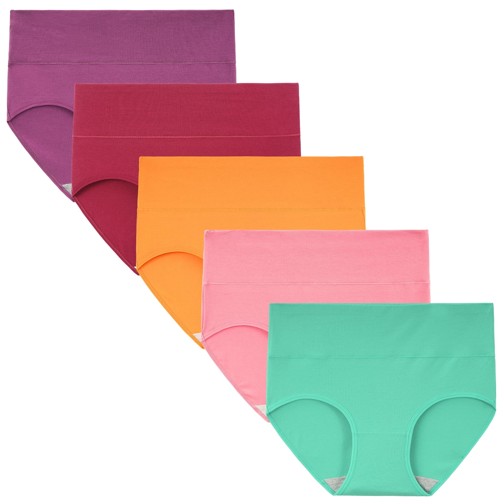 INNERSY Women's Cotton High Waisted Briefs 5-Pack Postpartum Full ...
