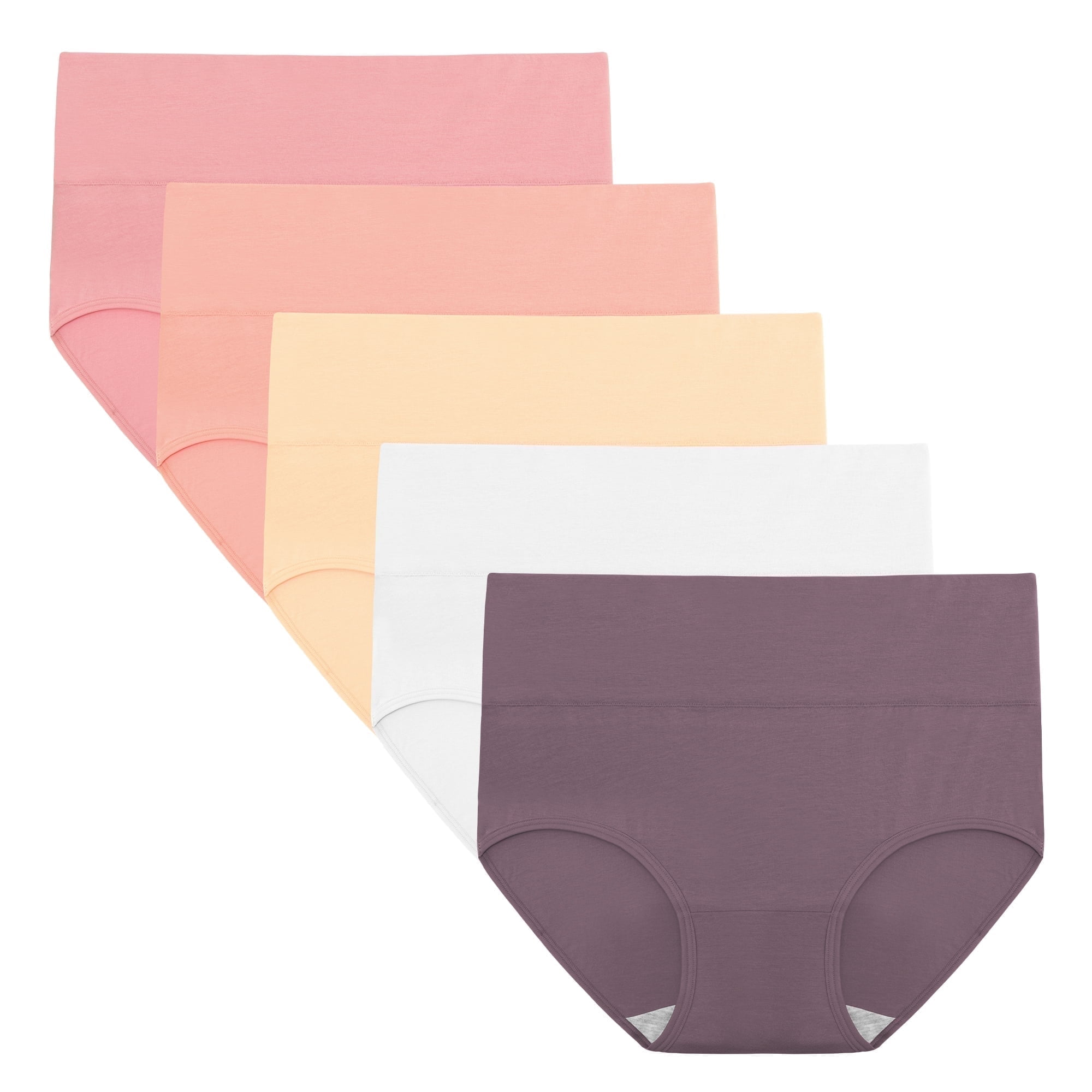 INNERSY Women's Cotton High Waisted Briefs 5-Pack Postpartum Full ...