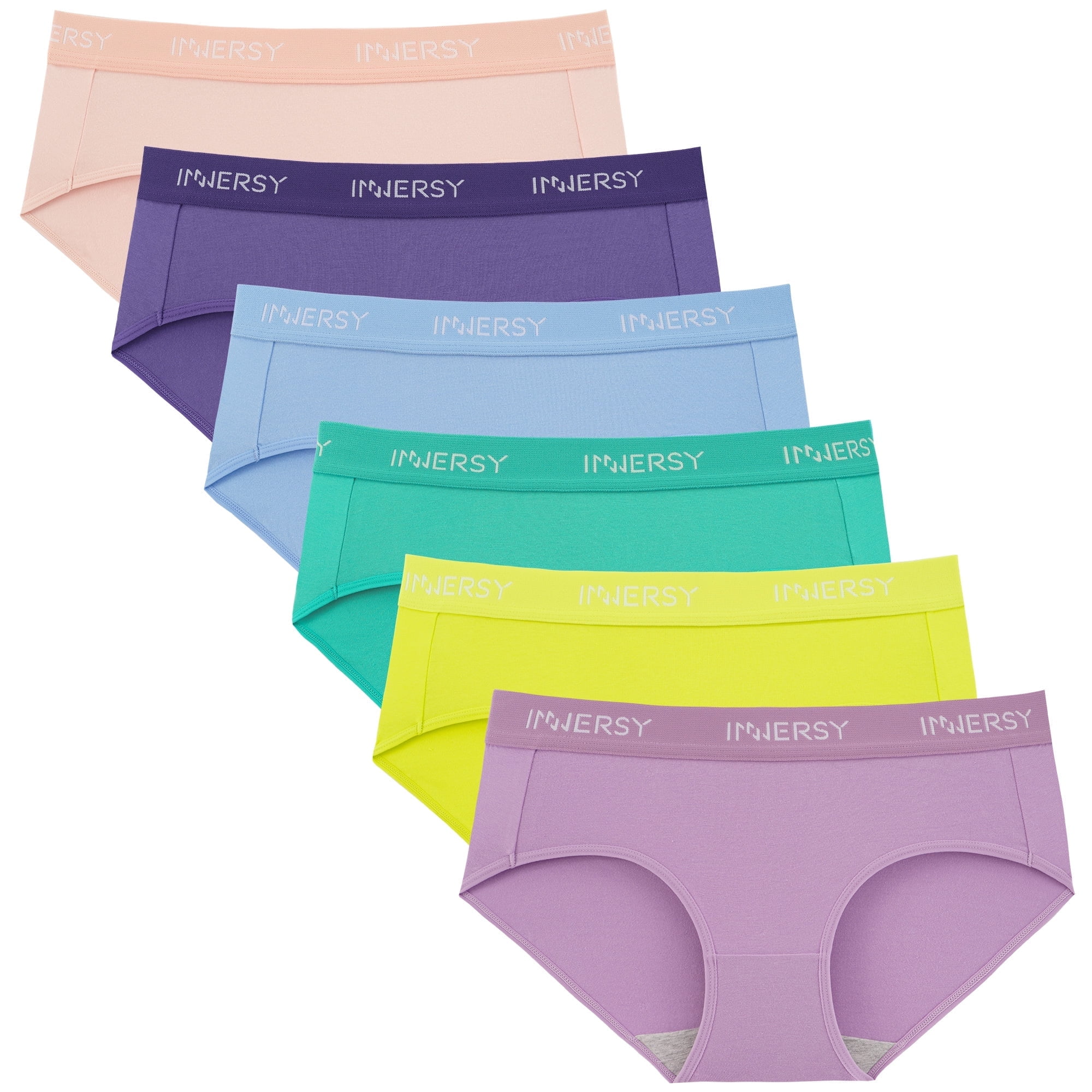 INNERSY Womens Cotton Panties, Hipster Sport Underwear, Wide Waistband ...