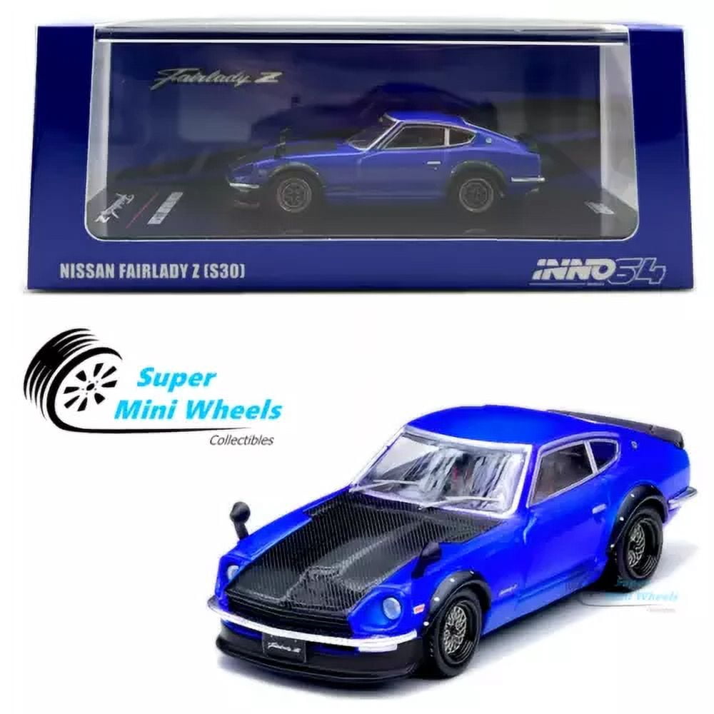 INNO64 1:64 Nissan Fairlady Z (S30) Blue With Caron Bonnet - Walmart.com