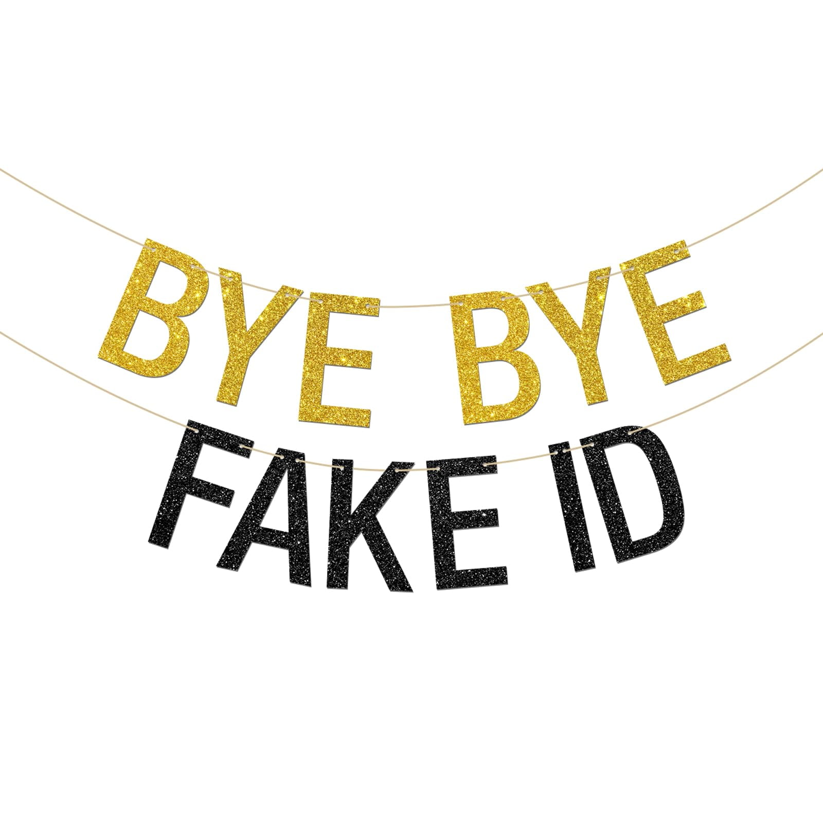 INNORU Bye Bye Fake OIF8 ID Banner, 21st Birthday Party Hanging Bunting ...
