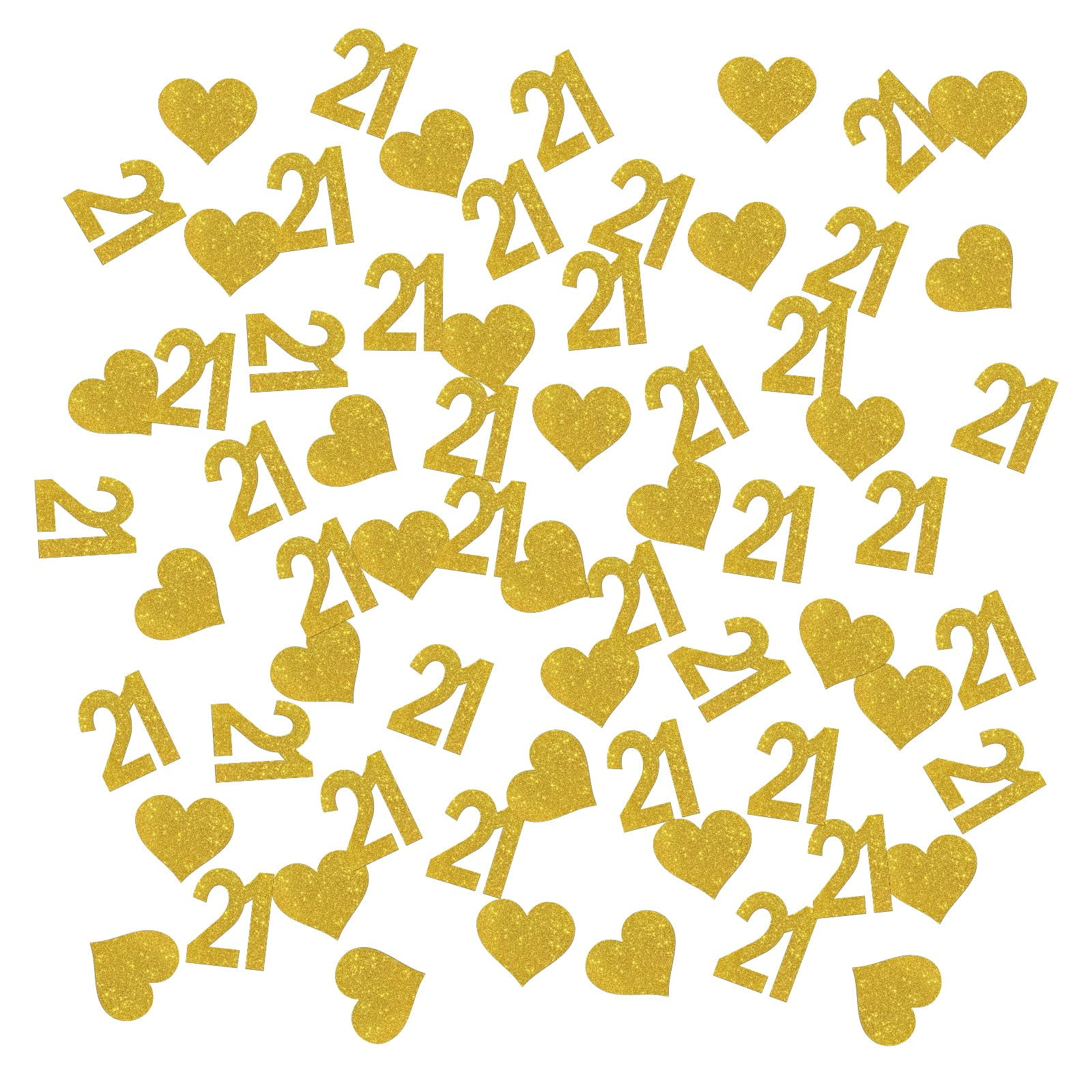 INNORU Number 21 Confetti YPF5 Gold Glitter, Happy 21st Birthday Table ...