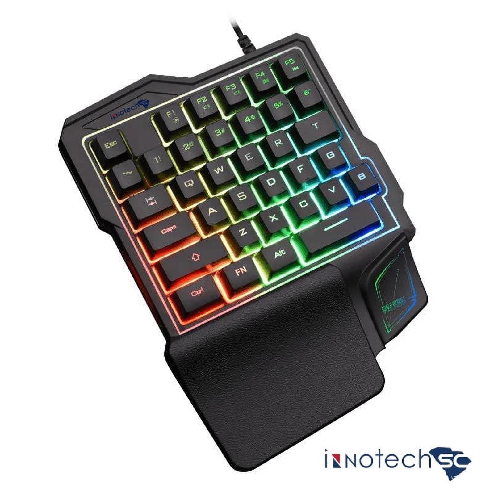 INNOTECHSC One Handed Gaming Keyboard RGB Backlit 35 Keys Portable Mini ...