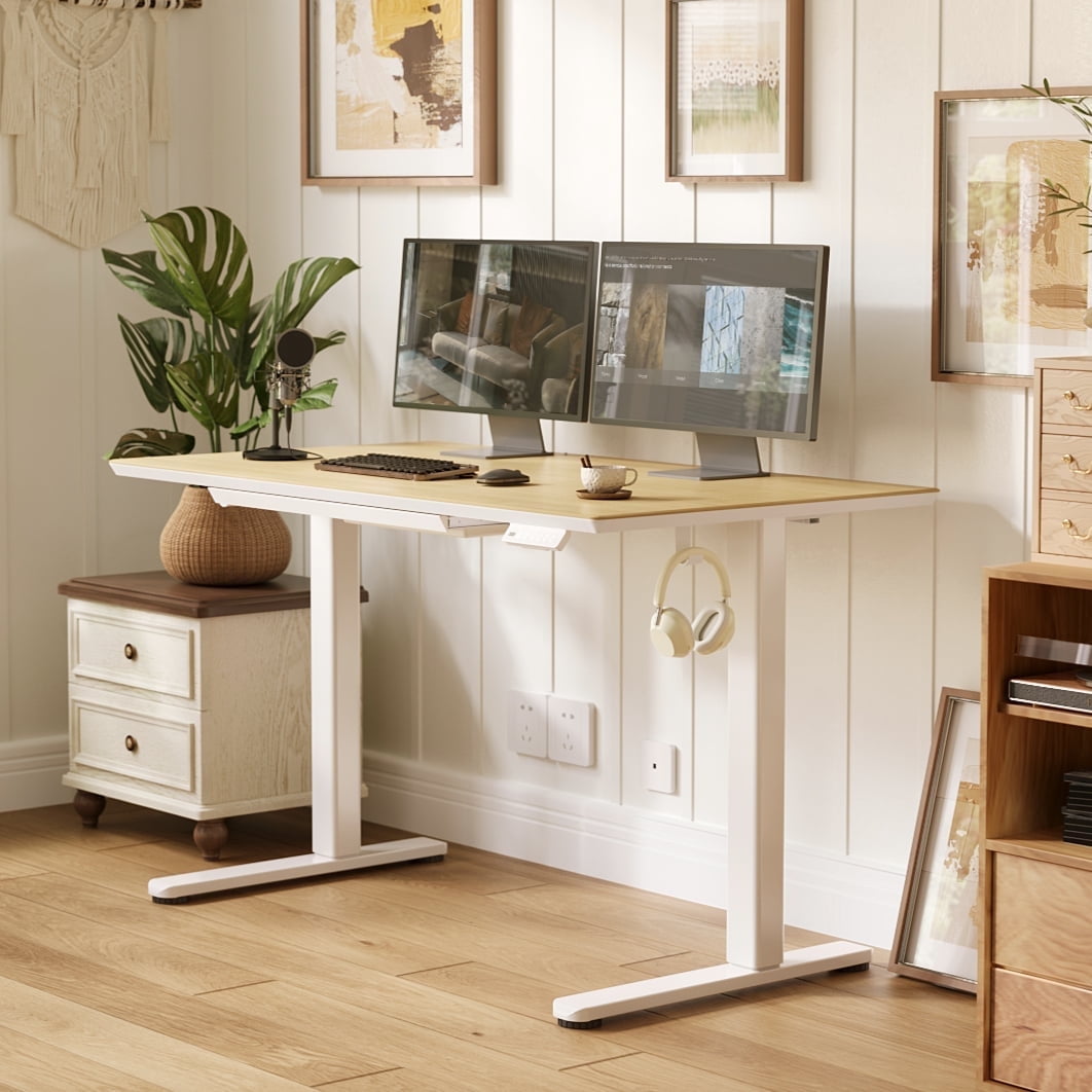 INNOVAR 55 inch Modern Home Office Sit to Stand Desks with 1 Drawer ...