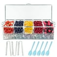 INNOVATIVE LIFE Chilled Condiment Server, 5-Compartment Plastic Platter ...