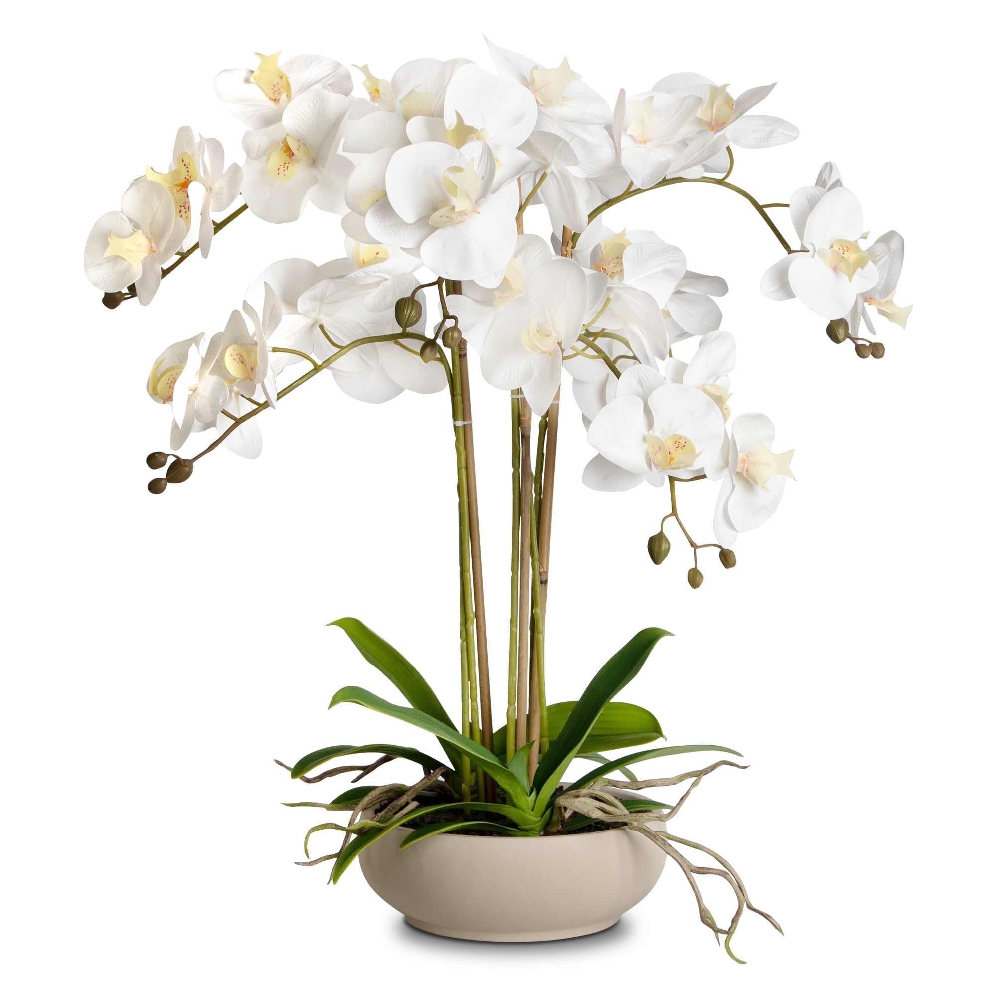 INNVELLO 23'' Artificial Orchid Flowers with Paper Pulp Pot Plant Silk ...