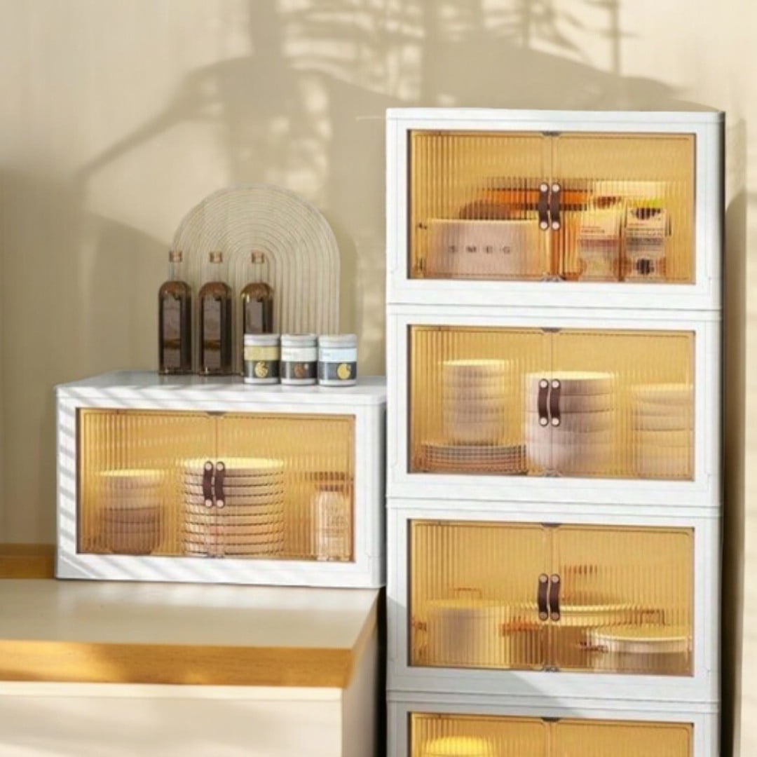 INO Design 18'' Inch Multi-Layer Folding Storage Cabinet With Pulley ...