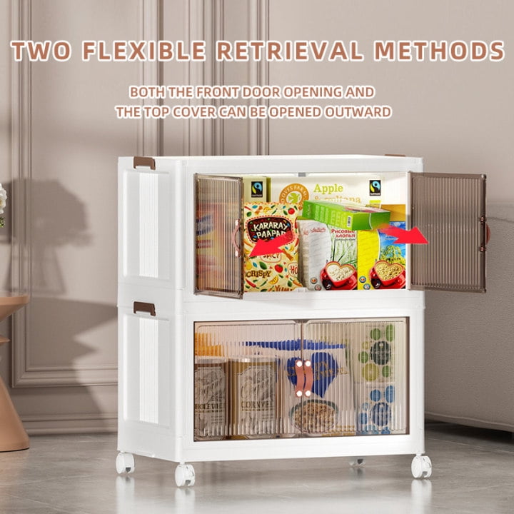 INO Design 18'' Inch Multi-Layer Folding Storage Cabinet With Pulley ...