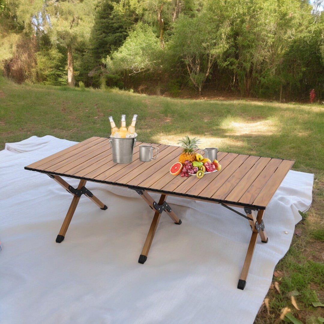 INO Design 48''L Portable Rectangular Aluminum Outdoor Camping Table ...