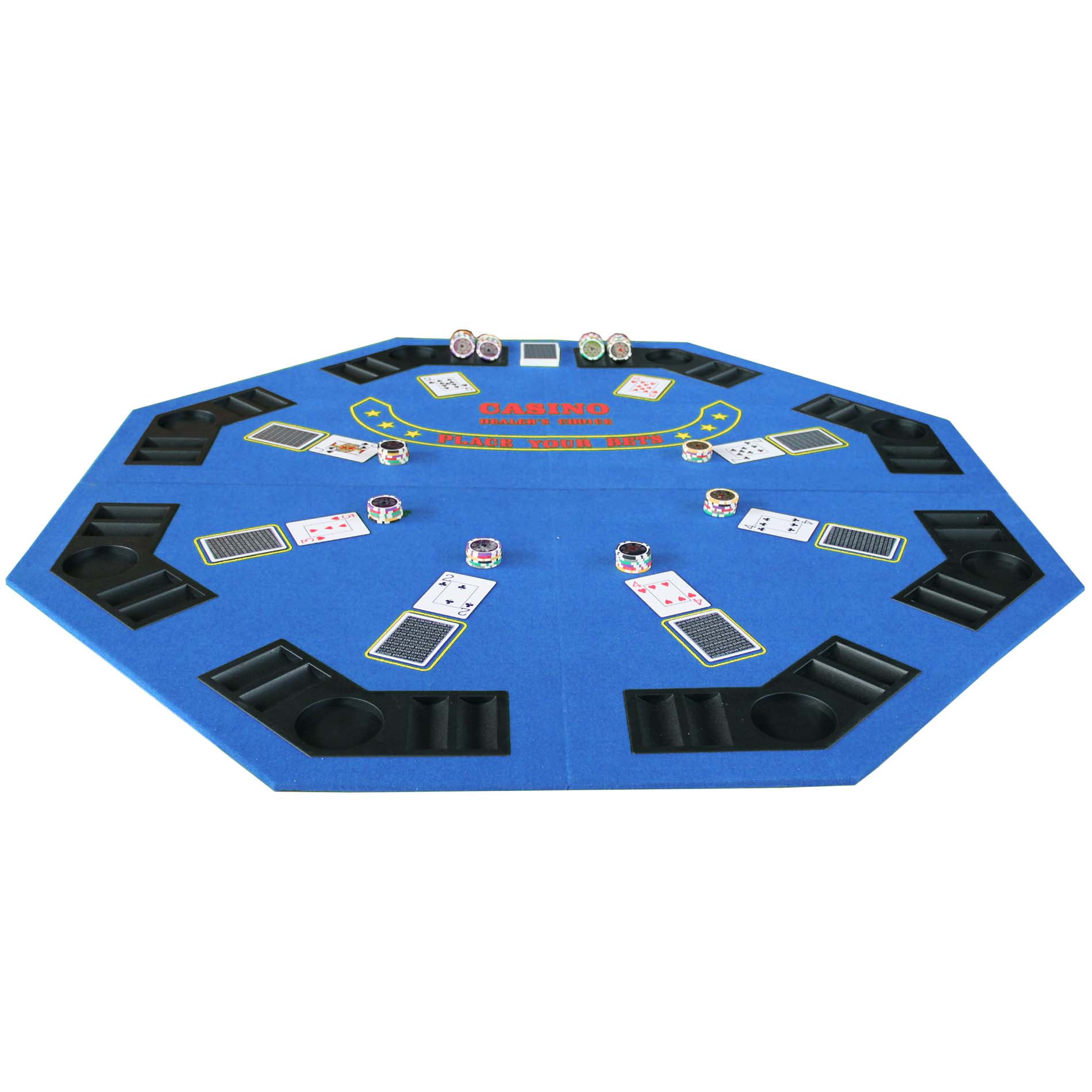 INO Design 48inch 8-Player Folding Texas Holdem Octagon Poker Tabletop ...
