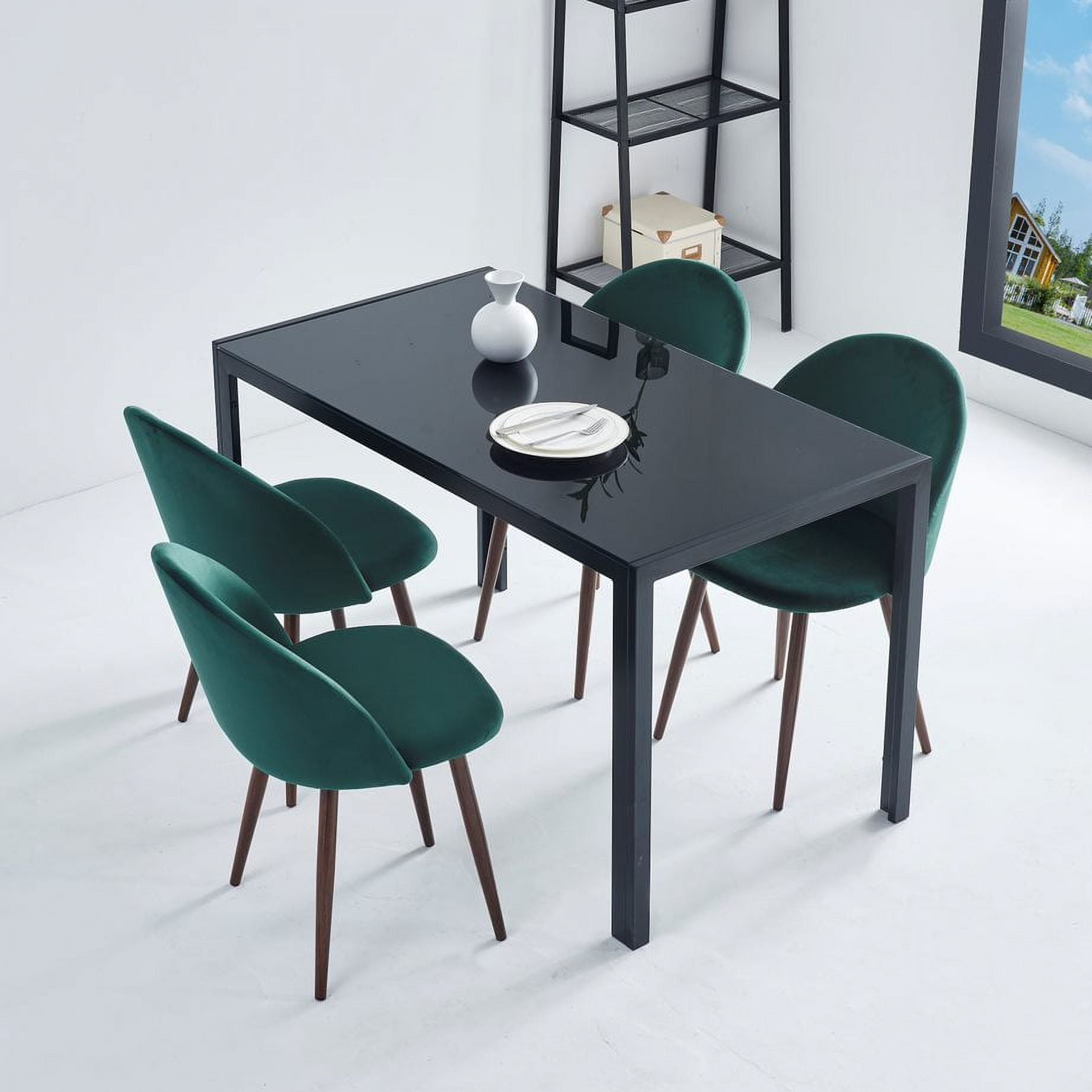 INO Design 5 Piece Dining Set for Glass Top Rectangular Kitchen Table ...