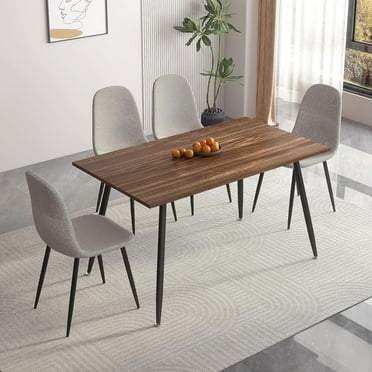 INO Design Dining Set for 5 Piece Mid-Century Modern Round Table with 4 ...