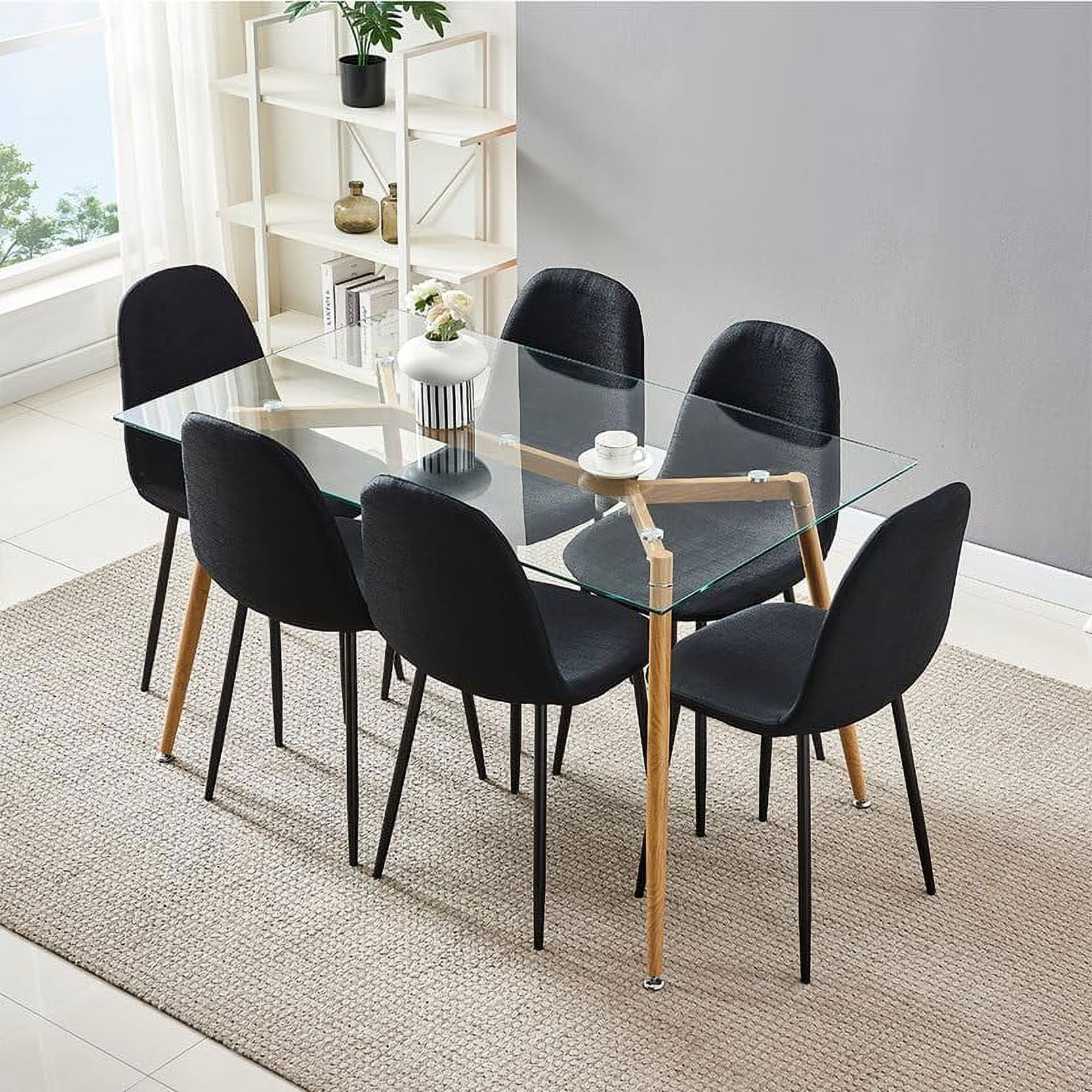7 piece glass dining table set store