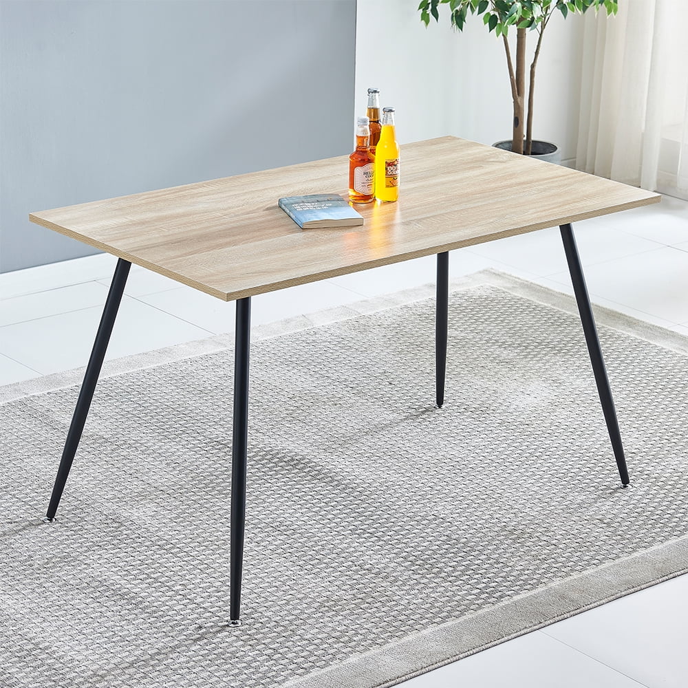 INO Design Modern Dining Table, Wooden Look Dining Table with Metal ...