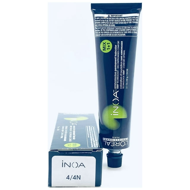 INOA Ammonia Free Permanent Hair Color 4/4N 2.1oz/60g - Walmart.com