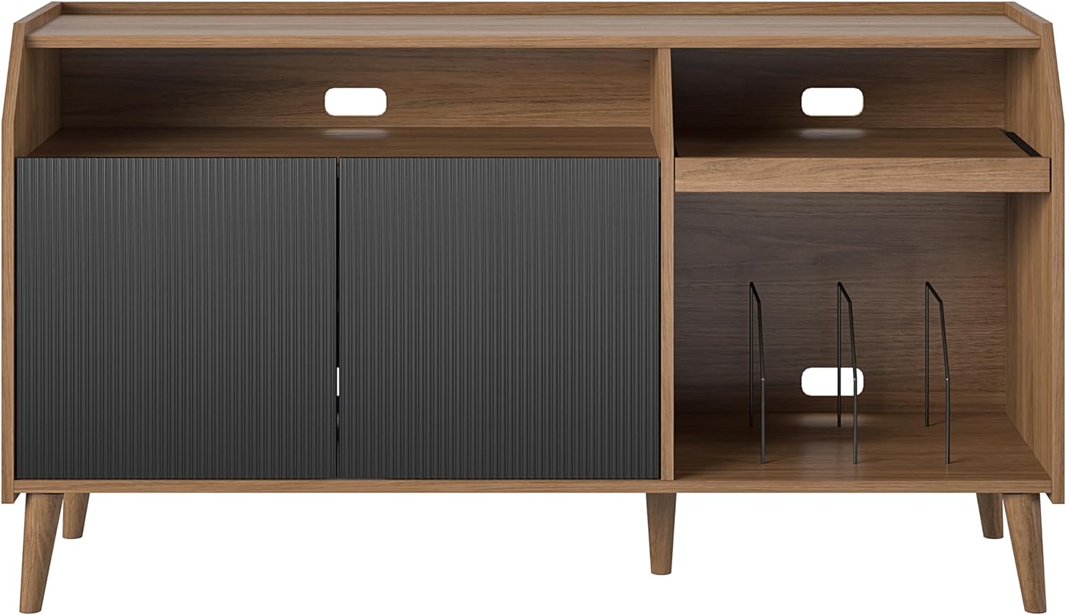 INONG Magnolia TV Console/Record Station, Walnut/Black - Walmart.com