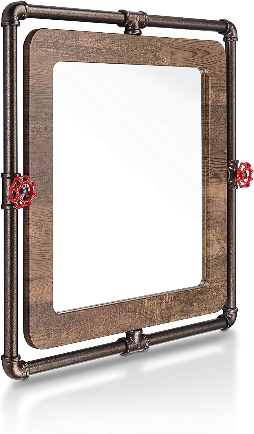 INONG Modern Industrial Pipe Mirror - 29 x 28 Farmhouse Rectangular ...