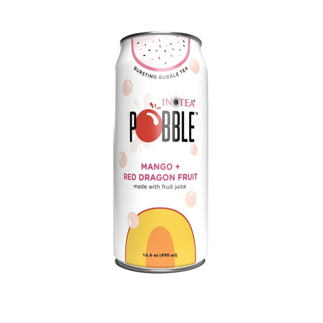 INOTEA/POBBLE, Popping Bubble Tea Mango + Red Dragon Fruit Juice, 16.6 ...
