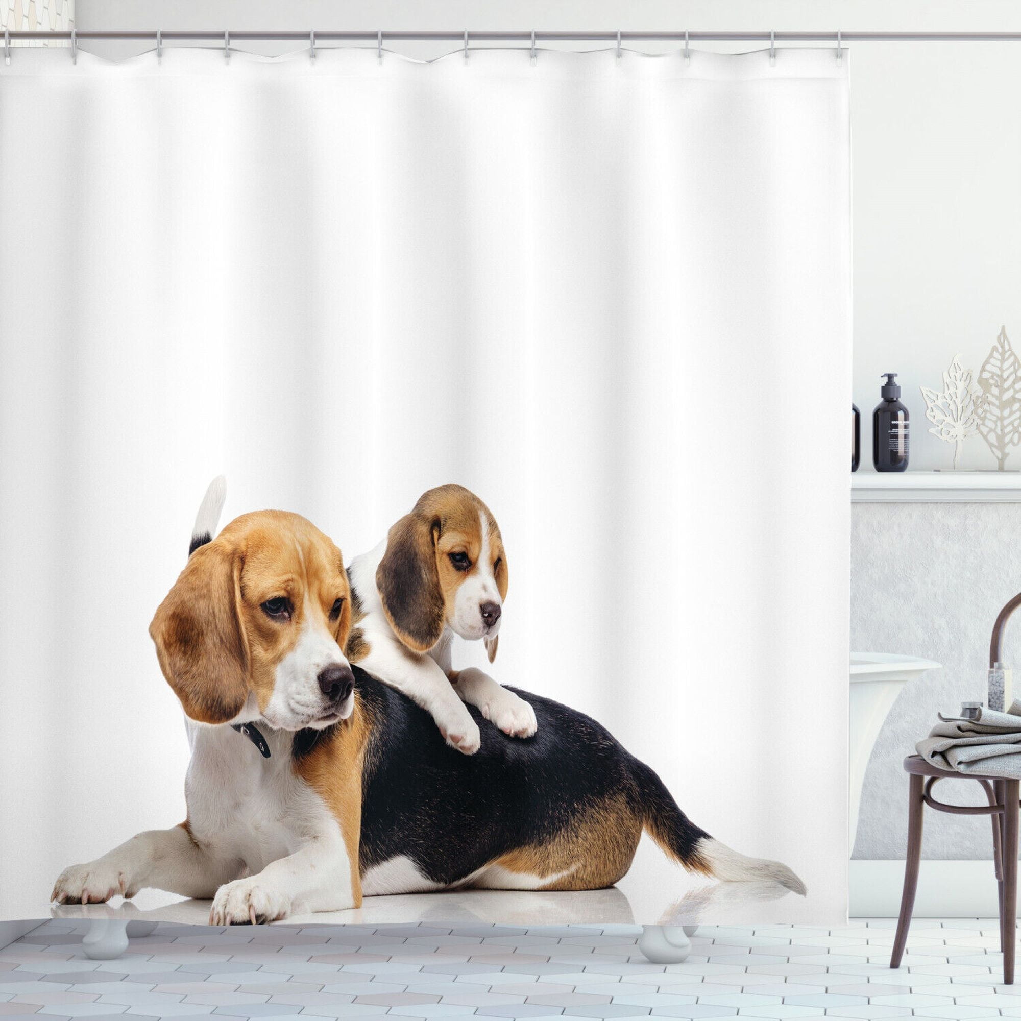 INPERCUST Adorable Beagle Shower Curtain: Charming Family Portrait for Your Bathroom - Walmart.com