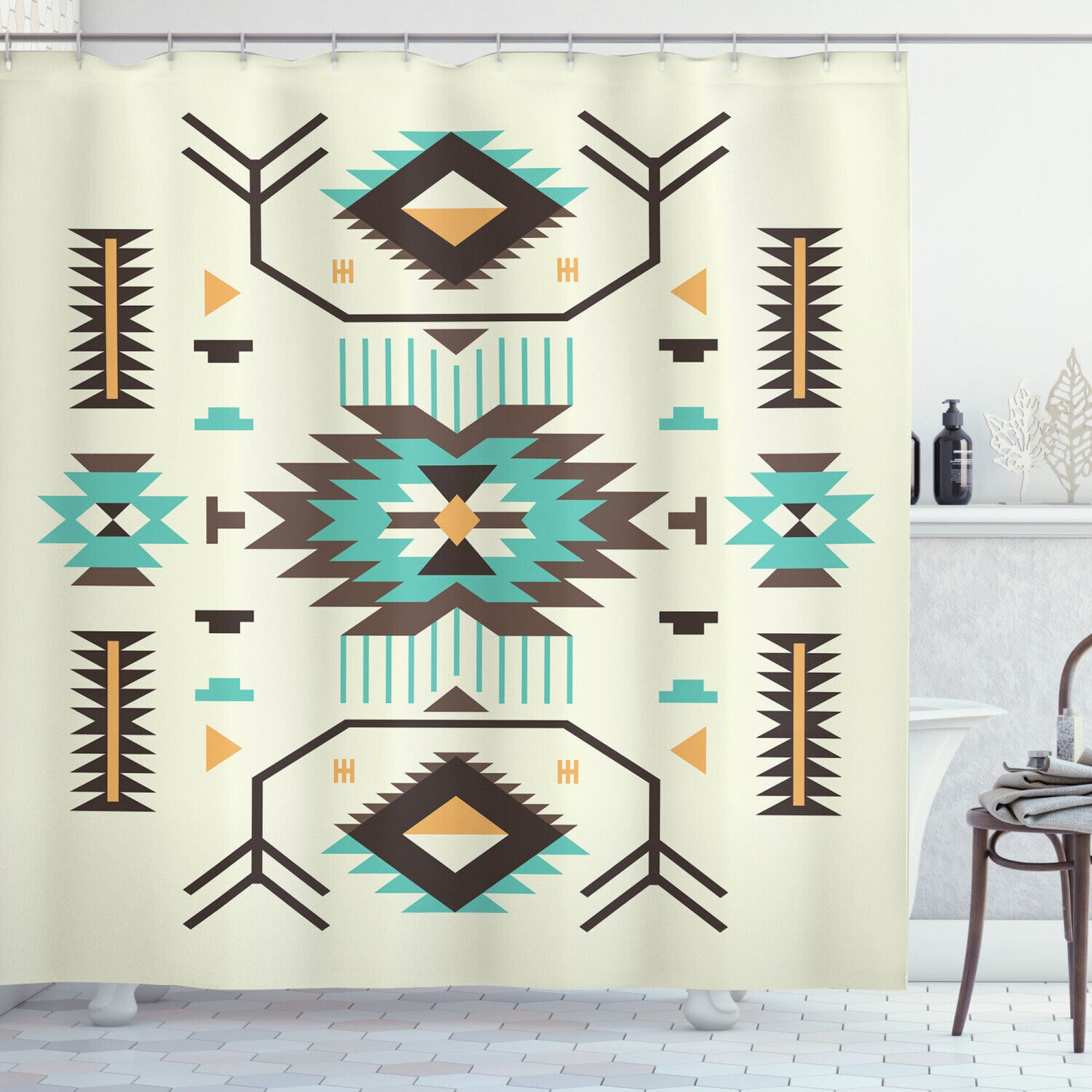 INPERCUST Boho Chic Aztec Shower Curtain: Vibrant Ethnic Art Print for ...