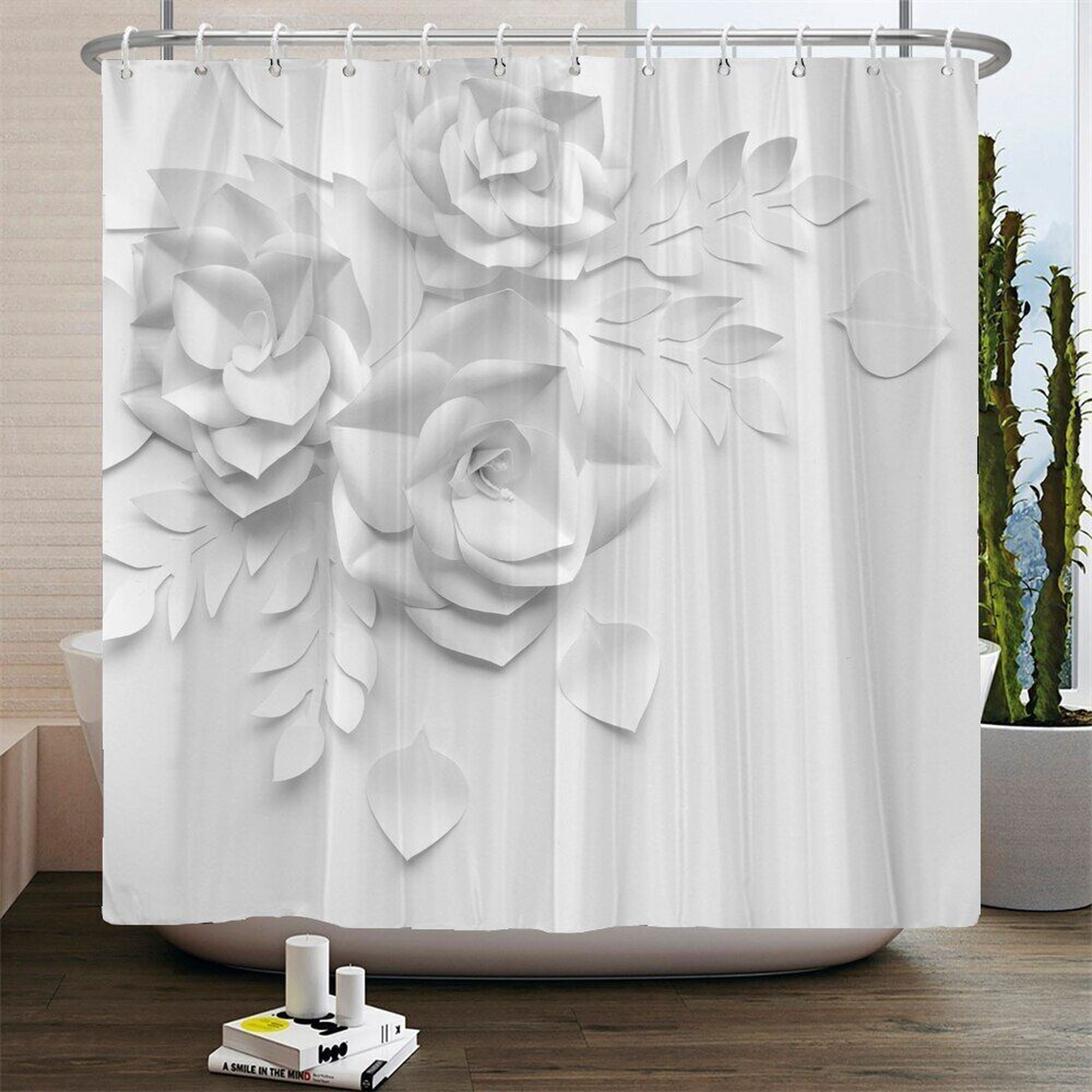 INPERCUST Enchanting Floral Cascade Shower Curtain - Walmart.com