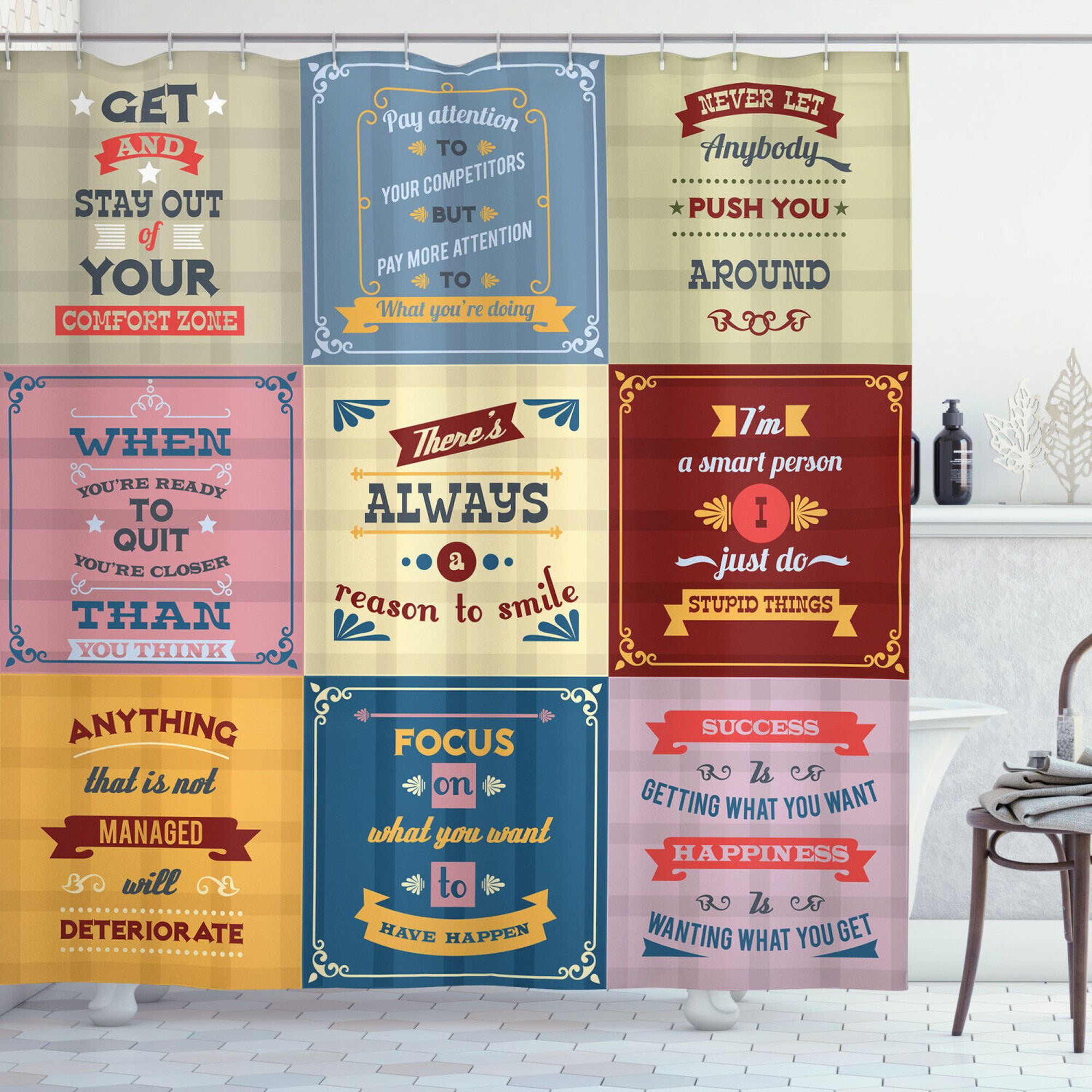 Inpercust Inspirational Quote Shower Curtain Uplifting Prints For Your