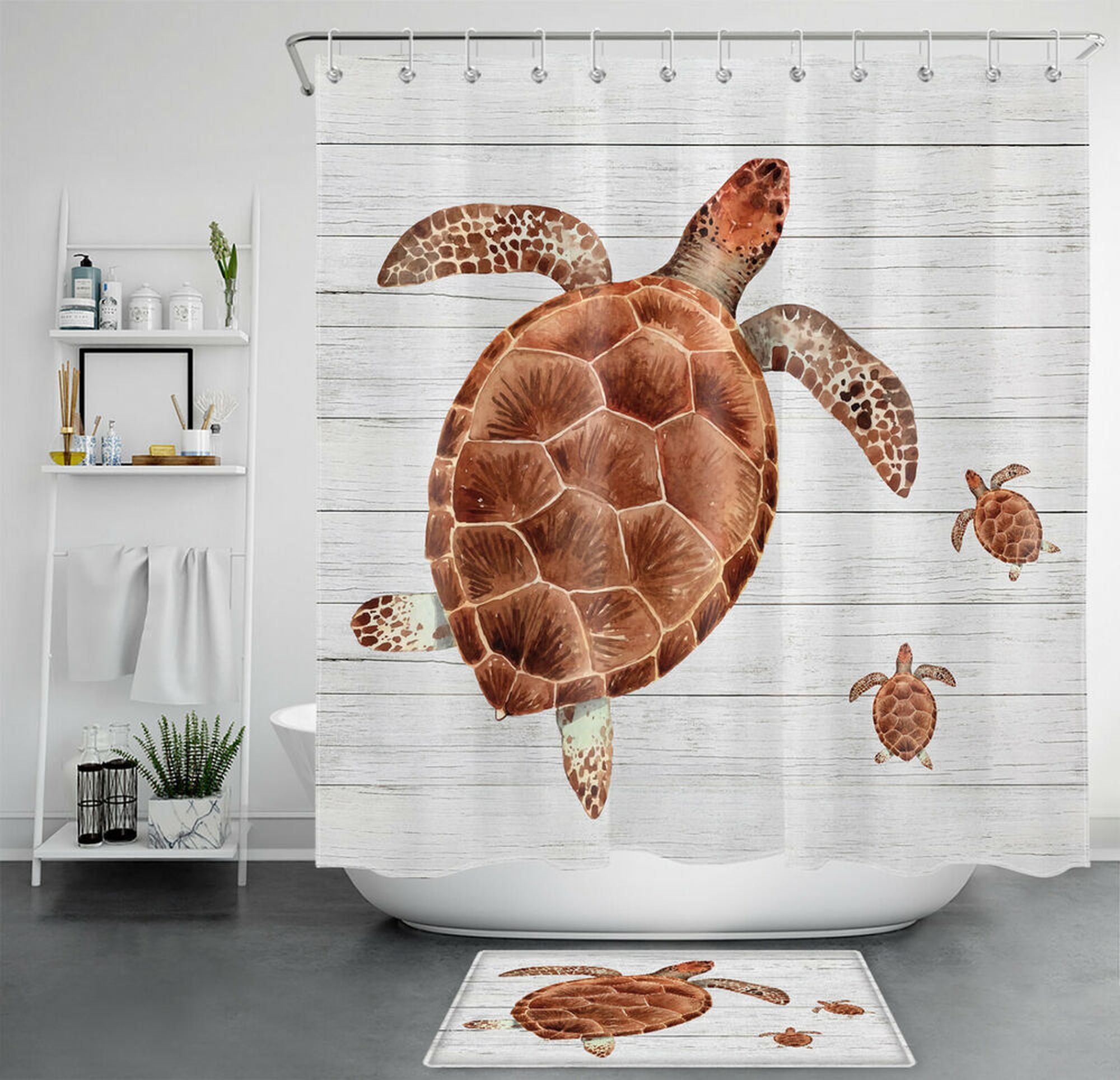 Inpercust Oceanic Oasis Bathroom Collection Featuring Sea Turtle Shower